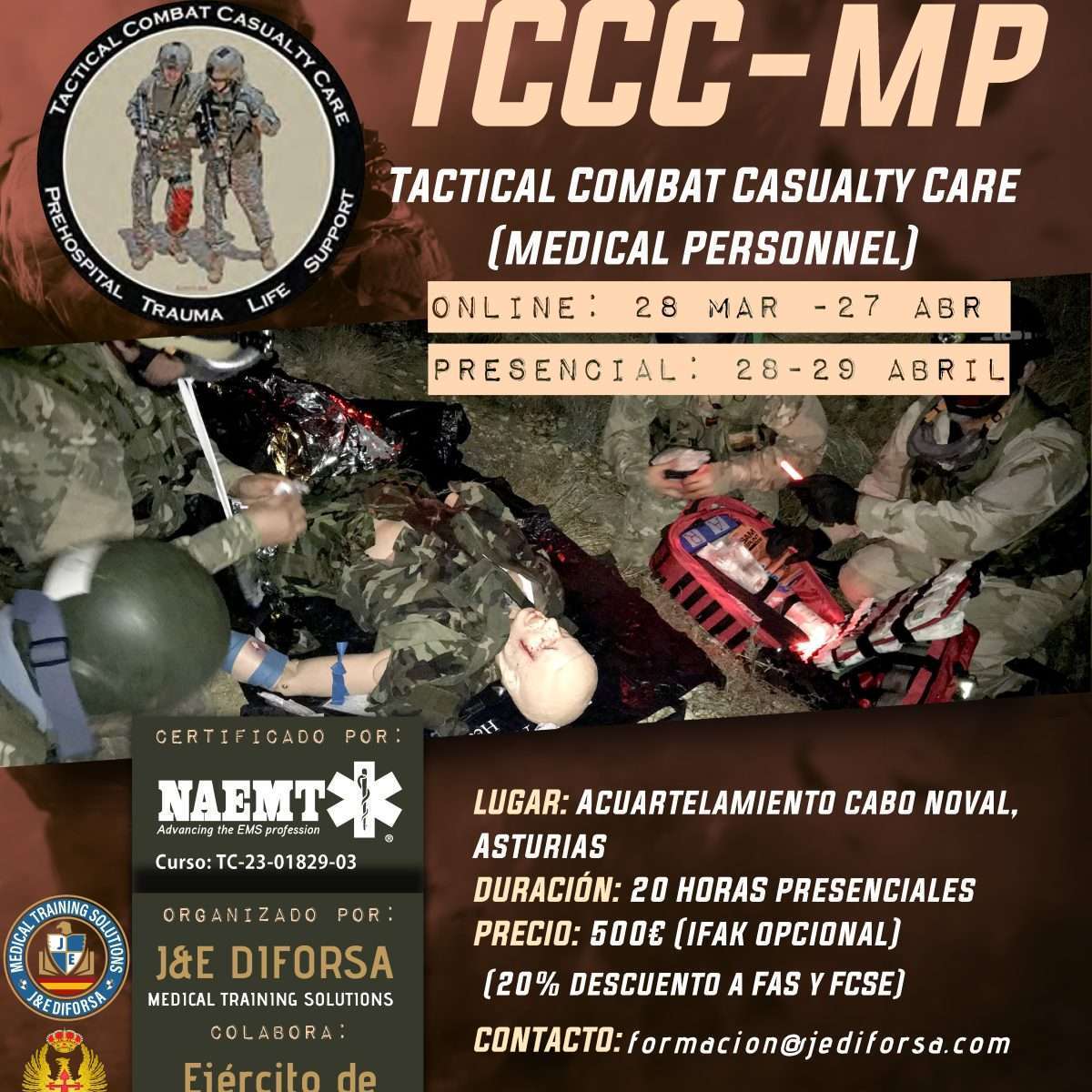 CURSO TCCC-MP (Marzo Y Abril 2023) | J&E DIFORSA